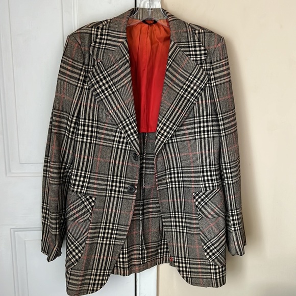 no brand | Jackets & Coats | Vintage Check Pattern Wool Blazerjacket ...
